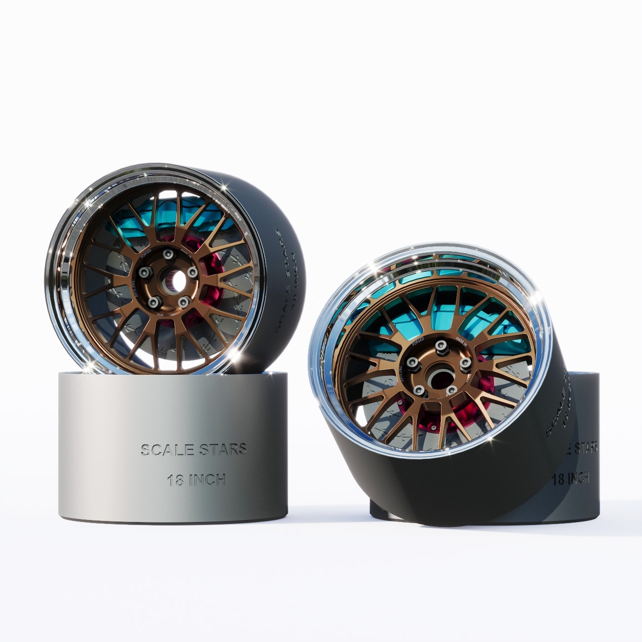 Scale Stars – tires, wheels and detail up set for scale cars.